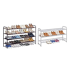 KIMBORA 4 Tier Shoe Rack & 3 Tier Metal Long Shoe Rack