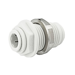 John Guest Speedfit PP1208W 1/4OD Bulkhead Union, 10-Pack