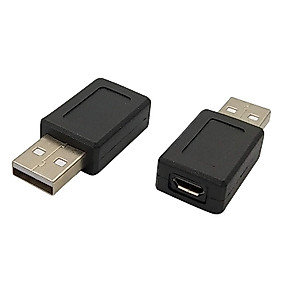 USB 2.0 Male to Micro USB Female Connector Adapter (2 Pack)