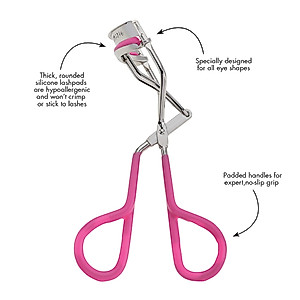 Tweezerman Neon Great Grip Eyelash Curler, Pink, 0.3 Oz