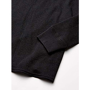 Amazon Essentials Women's Waffle Snug Fit Pajama Set, Black, Small