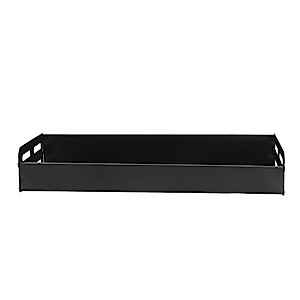 Deosdum Wall Mounted Kitchen Shelf Space Aluminum Rustproof Structure Floating Wall Shelves with 5 Hooks for Kitchen Black (30cm Long Black)
