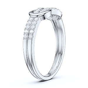 PRSTANI 10K White Gold Tie The Love Knot Genuine Moissanite Intertwined Ring Promise Ring (8)