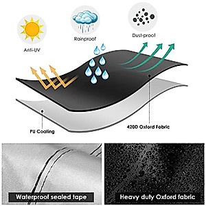 Patio Furniture Covers, Heavy Duty Outdoor Furniture Cover Waterproof, Patio Table and Chair Set Cover, UV Resistant Rain Sun Dustproof Patio Table Covers for Outdoor Furniture, 110 x 84 x 28 inches