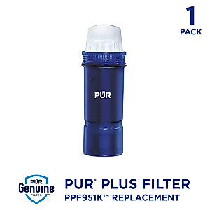 PUR PLUS Lead Reducing Water Pitcher and Dispenser Replacement Filter 1-Pack, NSF and WQA Certified – Compatible with all PUR and Beautiful by PUR Pitchers and Dispensers, Blue, PPF951K1