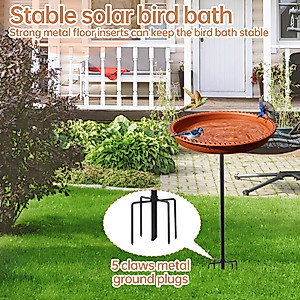 Feemiyo Upgraded Bird Bath for Hummingbirds,Detachable Stable Stylish Design with 5-Prong Base Metal Stake Bird Baths for Lawn Patio Yard Garden(Gift)