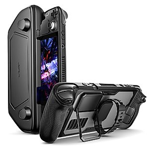 JSAUX PC0104 ModCase for Steam Deck, Steam Deck Case with Detachable Front Shell Include Protective Case, Face Cover,Metal Bracket and Strap-Basic Set
