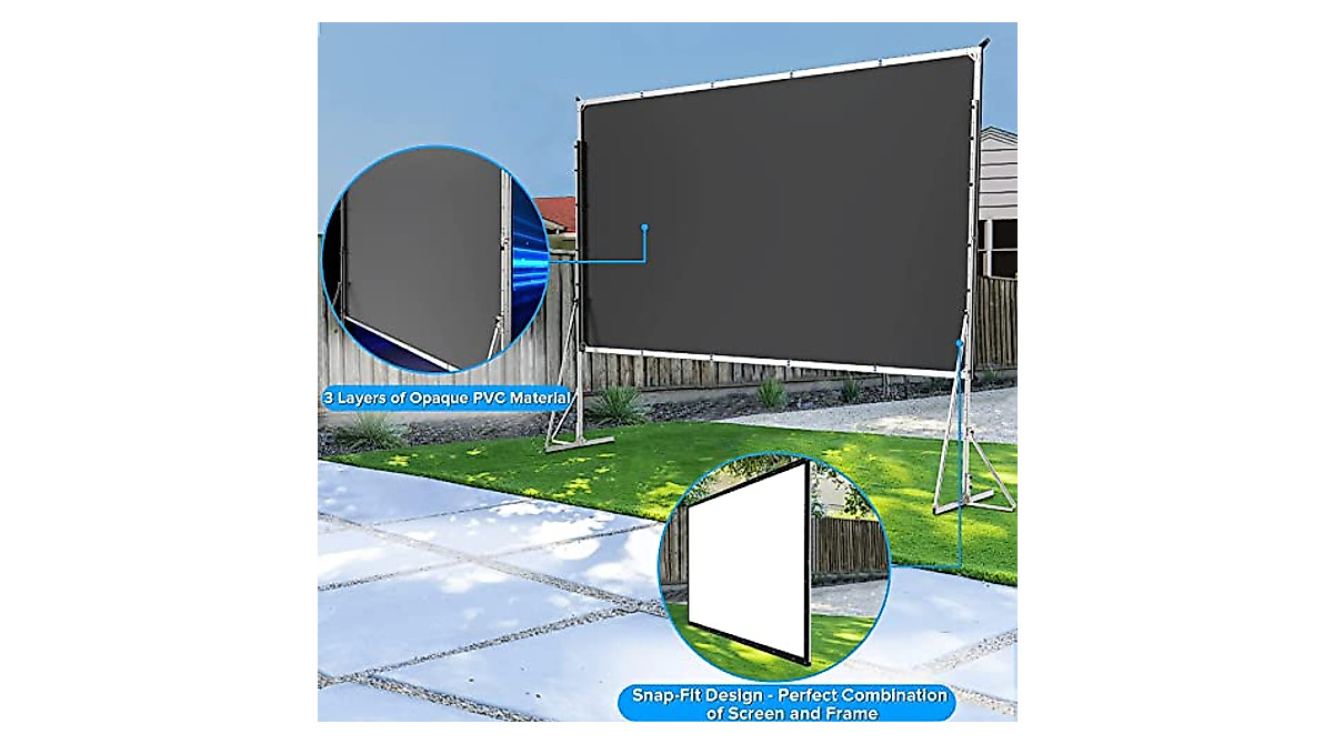 JWSIT 250 inch Projector Screen with Stand | Portable 4K
