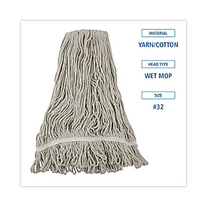 Boardwalk BWK4032C Value Standard Cotton Mop Head - White (12/Carton)