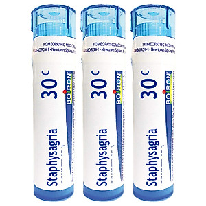 Boiron Staphysagria 30c Homeopathic Medicine for Itching of Surgical Wounds - Pack of 3 (240 Pellets)