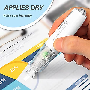 BITOSEE Refillable Retractable Quick Dry White Out Correction Tape,Mini Small Japan Aesthetic Cute White Out, with Easy to Use Kawaii Pen Shaped Applicator,for School Office Students Kids Supplies.