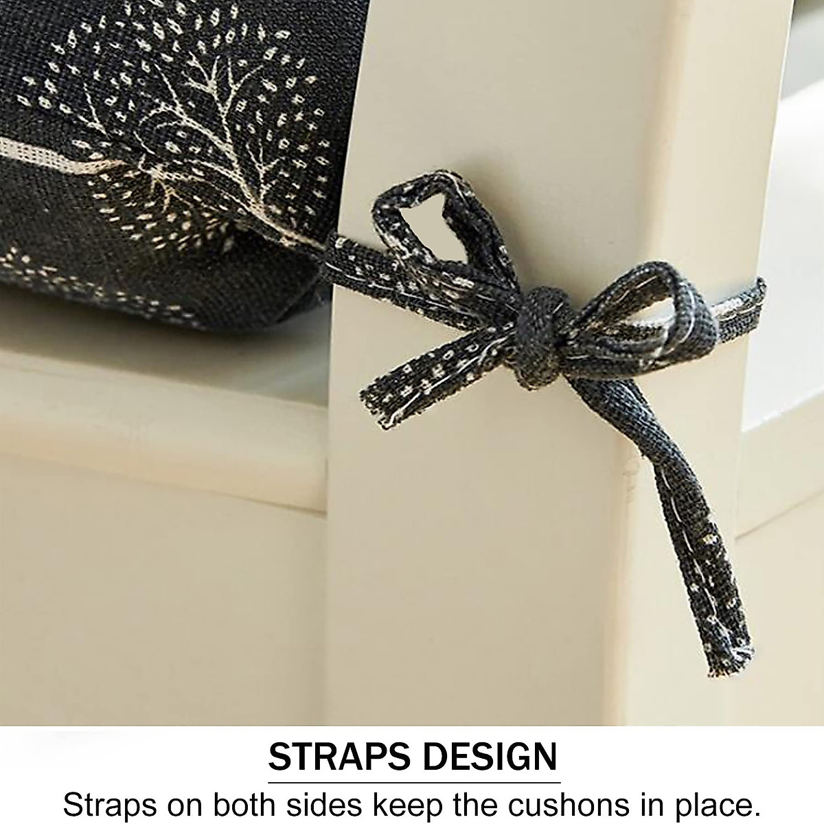 Chair Cushions for Dining Chairs 4 Pack-Kitchen Chair Cushions Set of 4,Chair Pads with Ties for Kitchen,Dining Room and Bedroom 2" Thickness 16 inch(Gray Arrow,4)