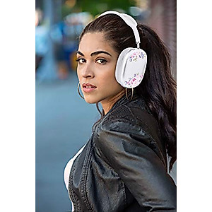 MOFREE Case Compatible for AirPods Max Headphones,Cute Flower Clear TPU Shock-Proof and Shatter-Resistant Protective Full Cover Case for AirPods Max(Pink Flower)