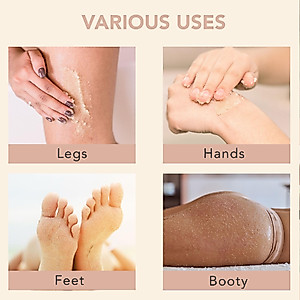 Organic Vanilla Coconut Body Scrub - USA Made Sugar Scrub with Natural Ingredients, Moisturizing Body & Foot Exfoliator for Dry and Sensitive Skin, Removes Dead Skin Cells & Reduces Ingrown Hair