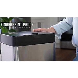 SIMPLI-MAGIC Sensor Trash Can Automatic Touchless Kitchen Garbage Bin, Stainless Steel, 13 Gallon
