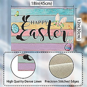 Pinata Easter Placemats, Easter Decorations - Placemats Set of 6 Kitchen Decor, Bunny Place Mats for Dinner Party Decoration, Rectangle Peeps Truck Hip Hop Table Mats12x18inch Spring Decor