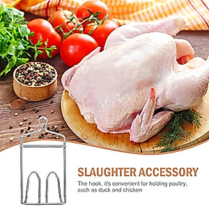 Happyyami Chicken Hanger for Slaughter Stainless Steel Poultry Hook Meat Hanging Hooks for Pork Poultry Duck Meat Processing Equipment