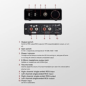 Topping L30 II Single-Ended Headphone Amplifier, NFCA Modules UHGF Technology Hi-Res Audio AMPs(Blue)