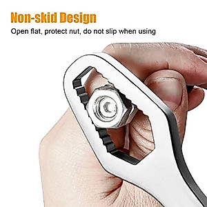 ZUZUAN Double End Multifunctional Universal Wrench,8mm-22mm Self-Tightening lazy Wrench Repair Tools, Chrome Vanadium Steel, Silver