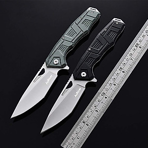 AuRiver EDC Pocket Knife, EXTREMELY SHARP Folding Knives with 3.7inch Blade, Aluminiumalloy Handle,Pocket Clip for Camping Hunting and Outdoor (Black)