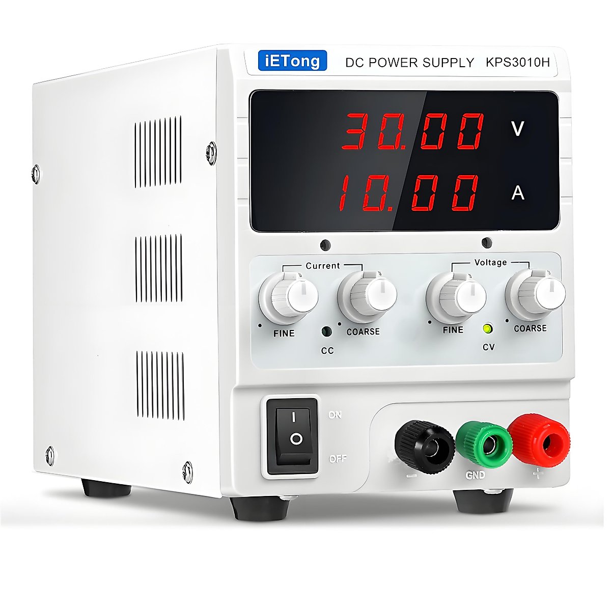 DC Bench Power Supply Variable, Adjustable Power Supply 30V 10A,Coarse and Fine Adjustment for Anodizing Kit,Electroplating,Battery Powered