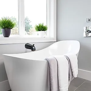 SENTO Slip On Oil Bronze Universal Bathroom Tub Spout with Diverter, Durable Heavy Duty Metal Bathtub Faucet with Shower Diverter - 4 Inches 1/2" Copper Pipe, Oil-Rubbed Bronze