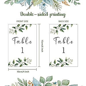 Ayfjovs 26 Pieces Wedding Table Numbers Holders with Cards(1-25 + Head Table) Double Sided Table Numbers for Wedding Reception, Baby Shower, Bridal Party 4x6 Inch