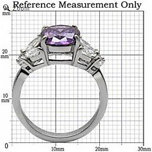 Marshal Imports 4 Ct Stainless Steel Butterfly Cocktail Ring with Amethyst Oval Cut Cubic Zirconia (9)
