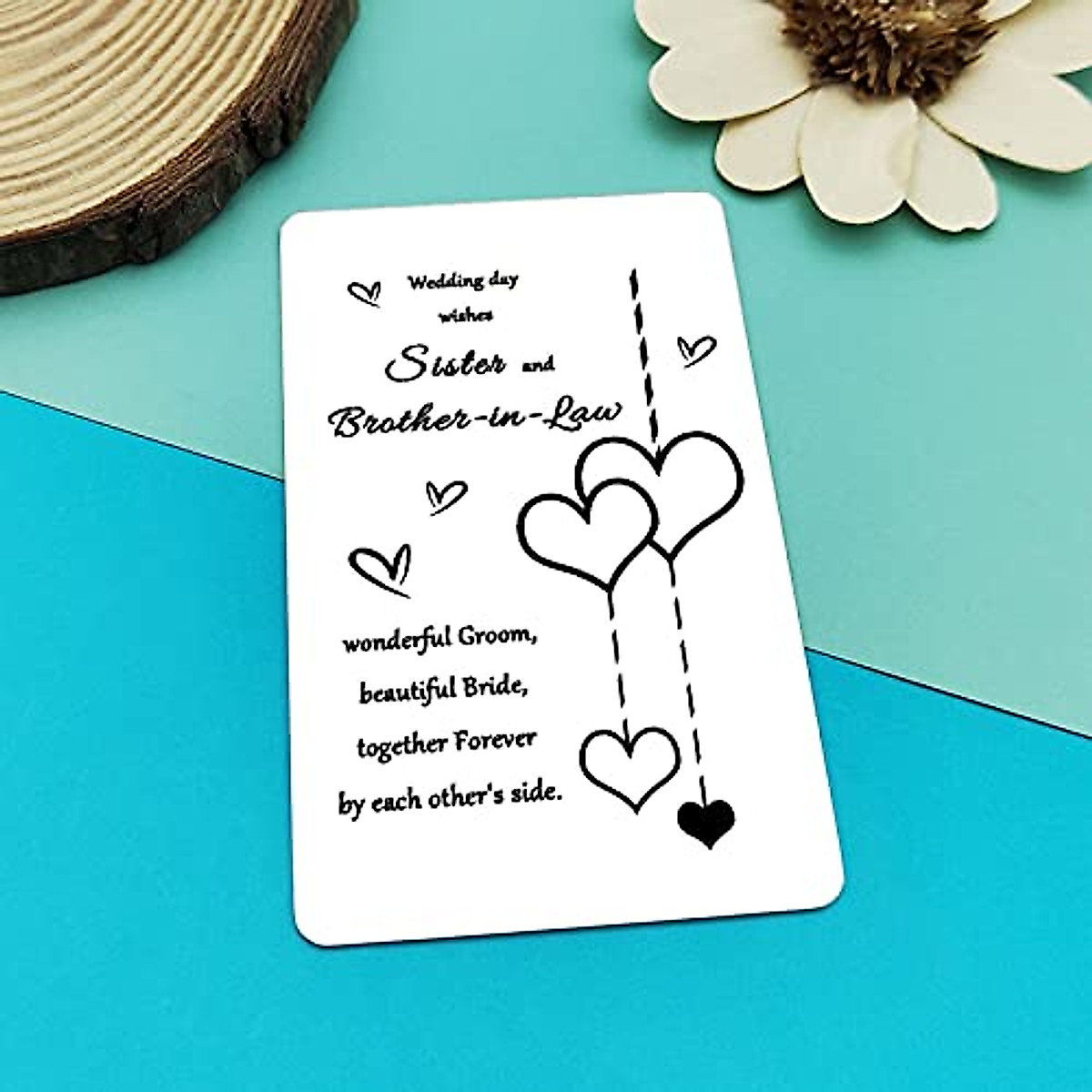 Wedding Gift for Sister and Brother in Law Wedding Engraved Wallet Card Gift Wedding Gift for Groom Bride Engagement Gift for Couples Bridal Shower Gift for Little Sister Big Sister Wedding Jewelry