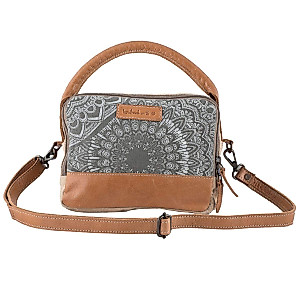 SIXTEASE Crossbody Bag for Women Vintage Style Genuine Leather, Upcycled Canvas, Rug, or Hair On - Cross Body Womens Bags with Inside Zipper Pockets - Dittogick