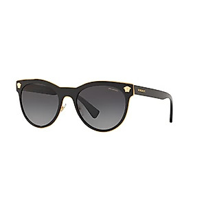 Versace Woman Sunglasses, VE 2198 Black Lenses Metal Frame, 54mm