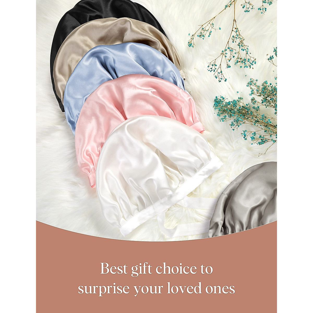 LilySilk 100% Mulberry Silk Bonnet, 19 Momme Silk Night Sleep Cap Adjustable Hair Wrap for Sleeping, Rosy Pink