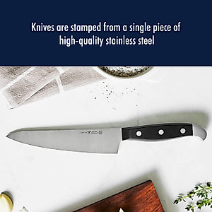 HENCKELS Statement Razor-Sharp 5-inch Compact Chef Knife, German Engineered Informed by 100+ Years of Mastery, Black/Stainless Steel