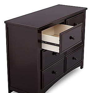 Delta Children Unisex Nursery 6 Drawer Double Dresser, Dark Chocolate