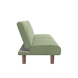Huyaster 66.5" Armless Futon Sofa Bed，Corduroy (Sage Green)