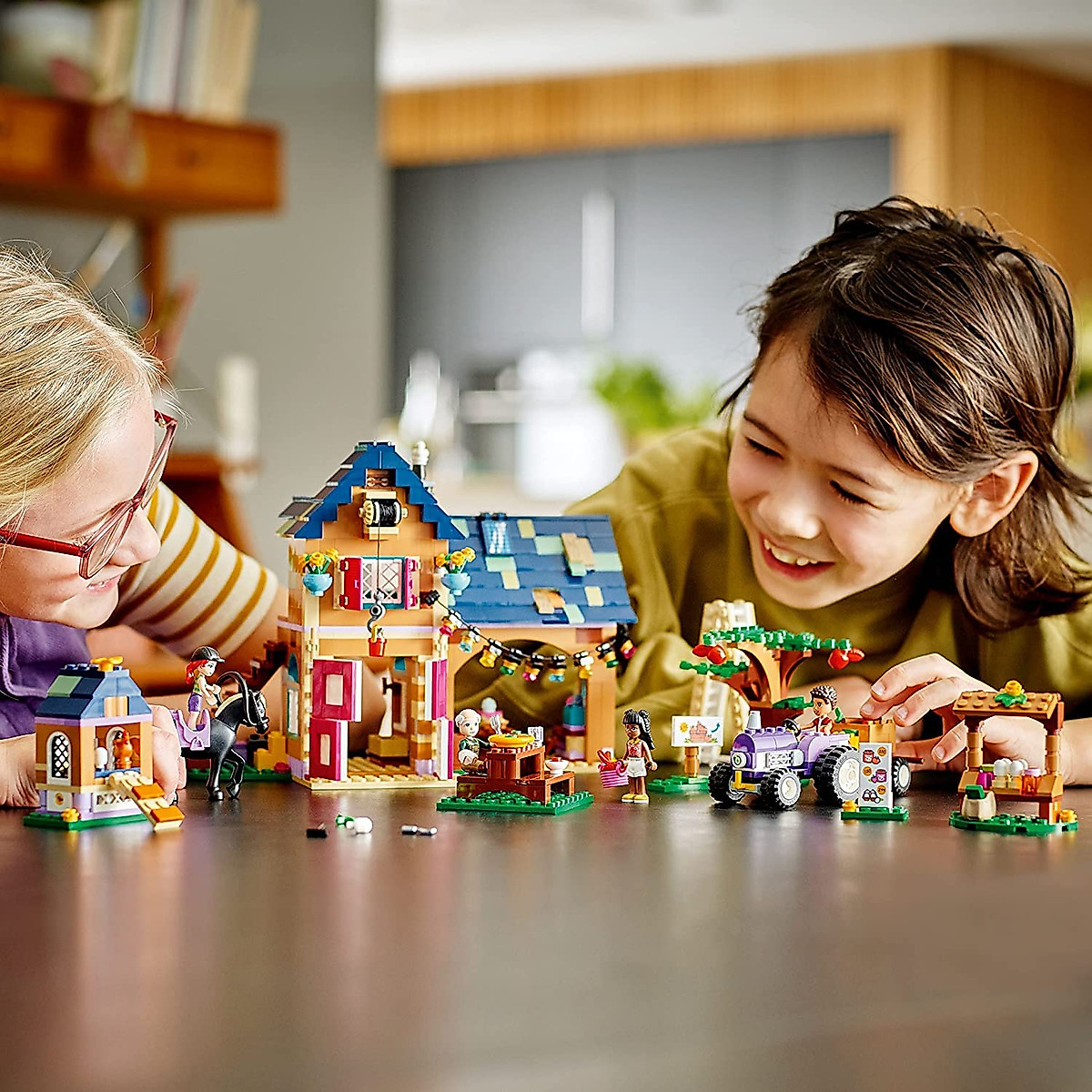 LEGO Friends Organic Farm House Set 41721 with Toy Horse, Stable, Tractor and Trailer Plus Animal Figures, for Kids, Girls and Boys Aged 7+