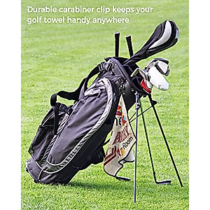 Laundry Room Golf Towel 24"x16", Absorbent Microfiber Towels Golf Accessories, Retro Yellow Washing Machine Clothes Golf Towels for Golf Bags with Clip Funny Golf Towel Gifts for Man Women