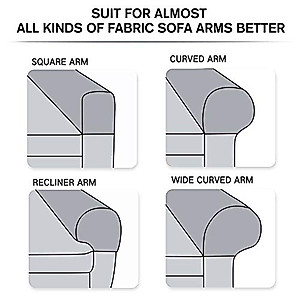 TVPFM Sofa Armrest Cover,Stretch Arm Cover Armchair Slipcover Furniture Protector for Sofa Chair Recliner Couch Set of 2-Black