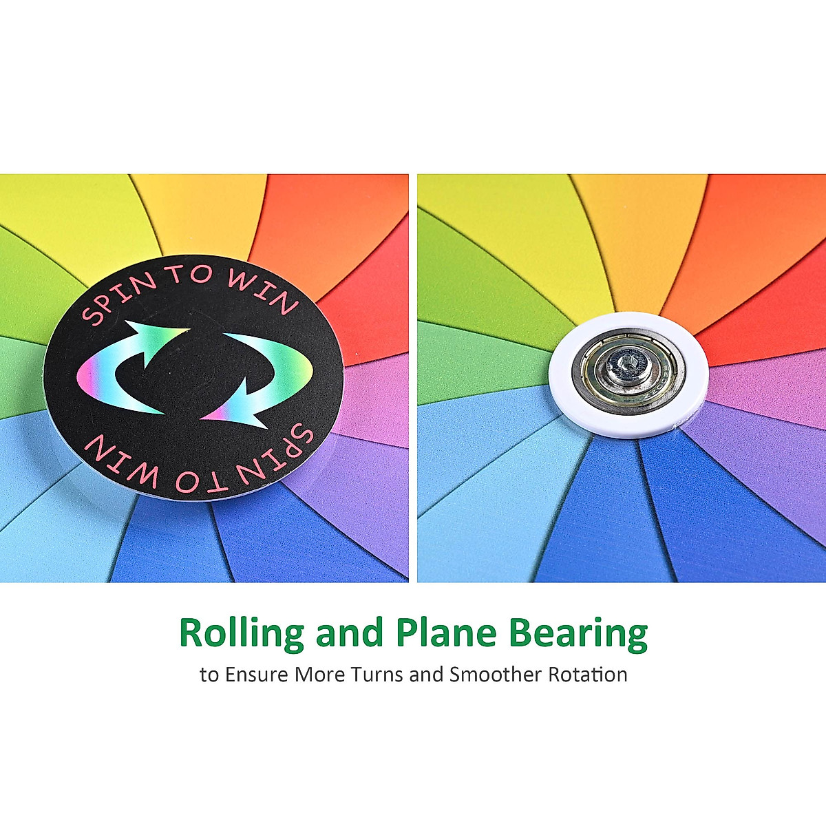 WinSpin 12 Inch Prize Wheel Dual Use Tabletop or Wall Mounted Heavy Duty Editable Color 12 Slots Spinning Wheel for Home Office Fortune Design Carnival Spinning Game, Breeze Series