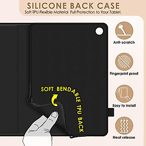 DETUOSI Leather Case for Samsung Galaxy Tab A8 10.5" 2022 (SM-X200/X205/X207) with S Pen Holder & Soft Silicone Back,Auto Sleep/Wake Elastic Closure 2-Angles Viewing Folio Protective Smart Book Cover
