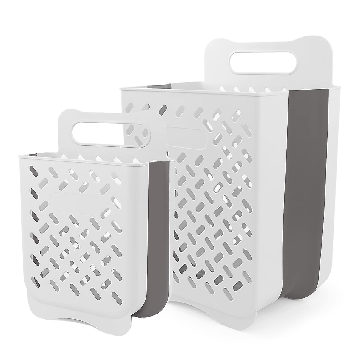 Laundry Basket Hamper,Hanging Wall Collapsible Laundry with Handle,Space-Saving Foldable Storage Dirty Washer Organizer Bin Multi-function Container Waterproof Durable,Set of 2(XL&M)