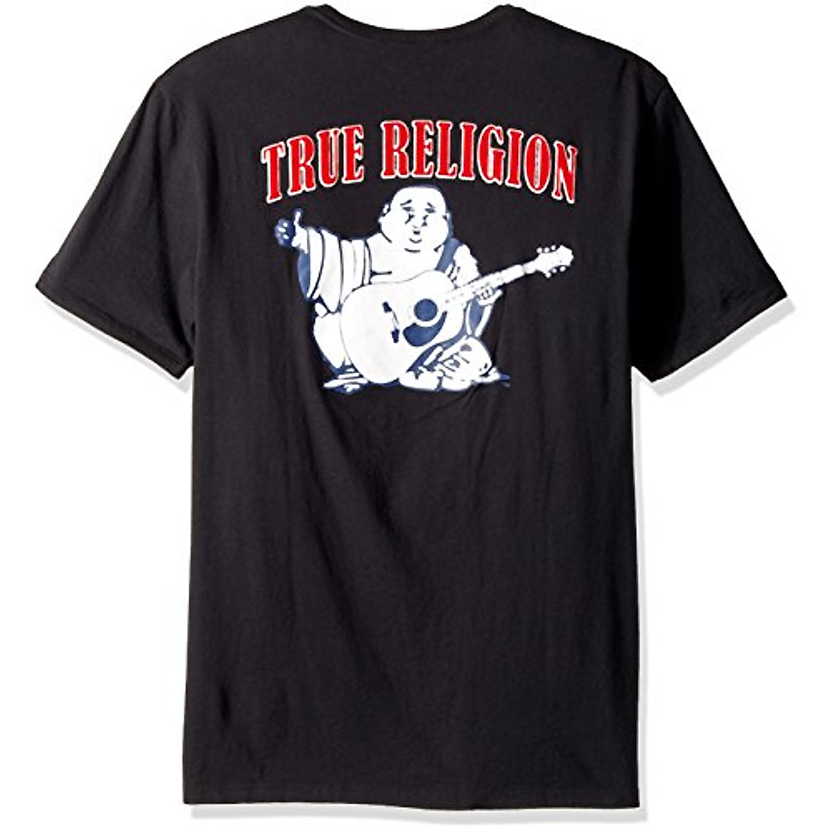 True Religion Men's Buddha Logo Short Sleeve Tee, Black, XL