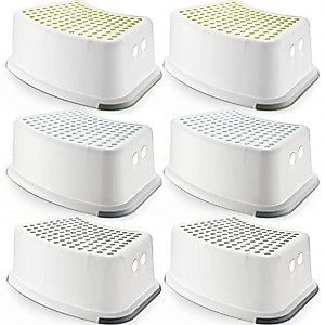 6 Pack Step Stool for Kids Toddler Step Stool Kids for Bathroom Sink Toilet Stools for Potty Training, Bathroom, Kitchen, Bedroom, Toy Room and Living Room Step Stool with Non Slip Base