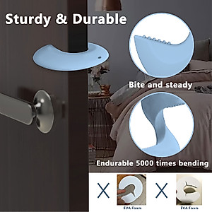 Neobay Door Pinch Guard and Door Slam Stopper, Durable Silicone Door Finger Pinch Guard, Prevents Finger Pinch Injuries, Slamming Doors, Door Safety for Kids, 4 Packs Blue Basic.