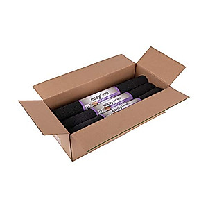 EasyLiner Select Grip Shelf Liner for Drawers & Cabinets - Easy to Install & Cut to Fit - Non Slip Non Adhesive Grip Shelf Liner Kitchen, Bathroom, Pantry - 12in. x 10ft.- 6 Roll Project Pack - Black