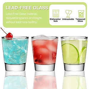 Gencywe 6 Pack Shot Glasses Set with Heavy Base, 1.6 oz Clear Shot Glasses Bulk, Small Whiskey Shot Glass for Vodka, Whiskey, Tequila, Espressos, Spirits & Liquors