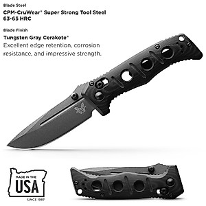 Benchmade - Mini Adamas 273 Tactical Knife with Black G10 Handle (273GY-1)