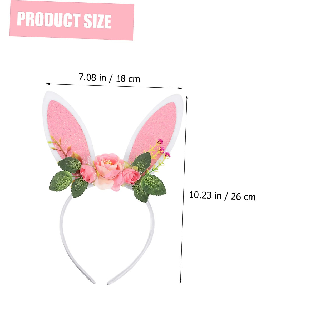 MUSISALY Easter Headband Rabbit Ears Hair Hoop Bunny Ears and Tail Rabbit Ear Hair Band Party Ears Headband Spring Bunny Hairband Flower Garland Hairband Cartoon Artificial Flower Plastic