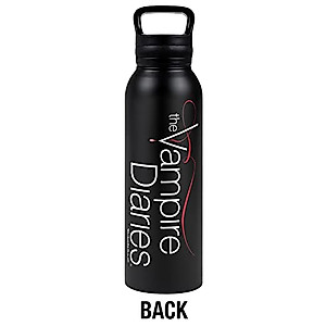 The Vampire Diaries OFFICIAL Tvd Logo 24 oz Insulated Canteen Water Bottle, Leak Resistant, Vacuum Insulated Stainless Steel with Loop Cap