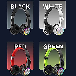 Wireless Headphones Foldable Gaming Headset Bluetooth Earphones Over Ear Headphones Wireless Headset with Deep Bass Built-in Mic Wired Mode On-Ear Gym Headphones (Black)